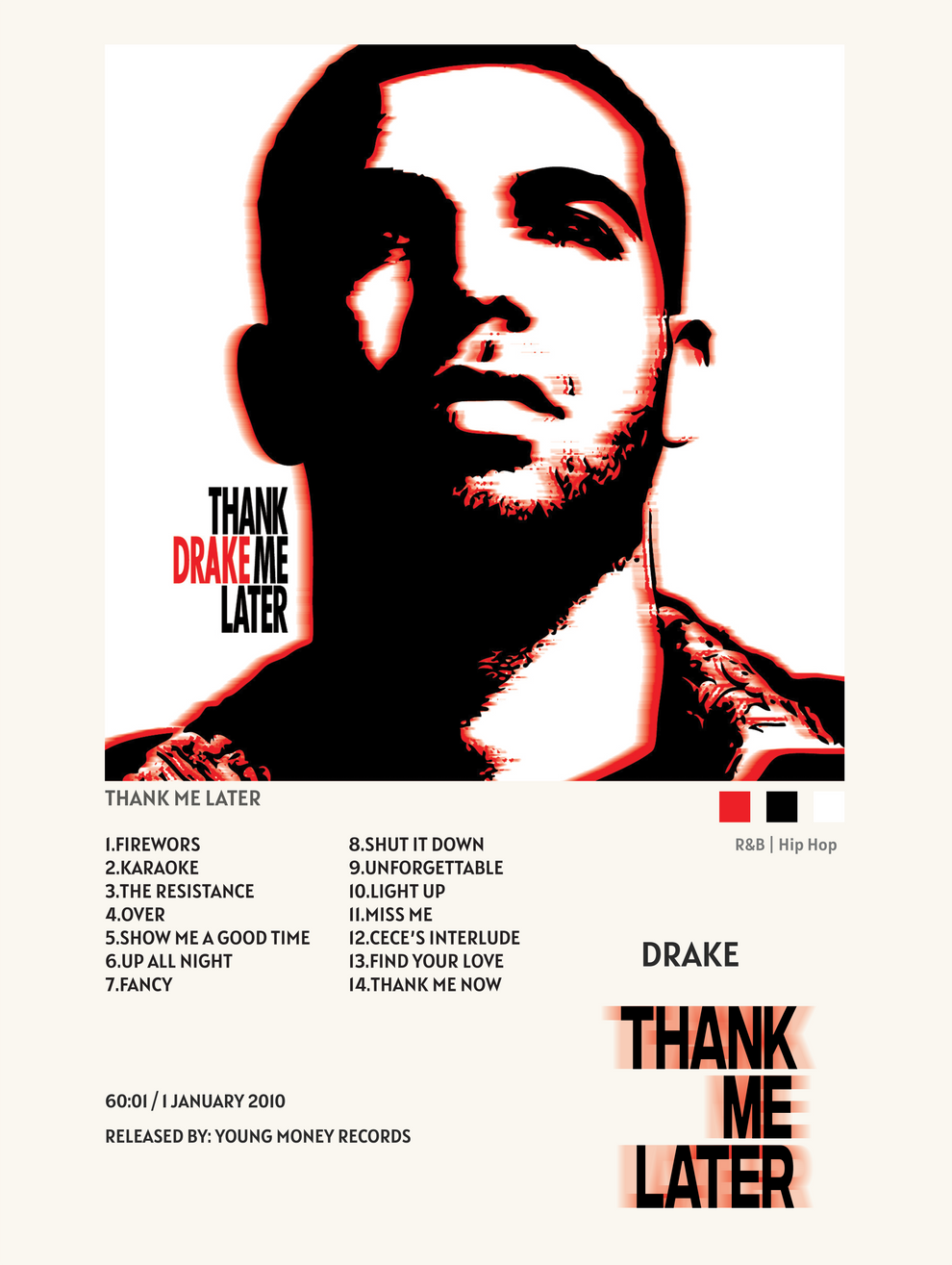 DRAKE - THANK ME LATER – CulturedPrint