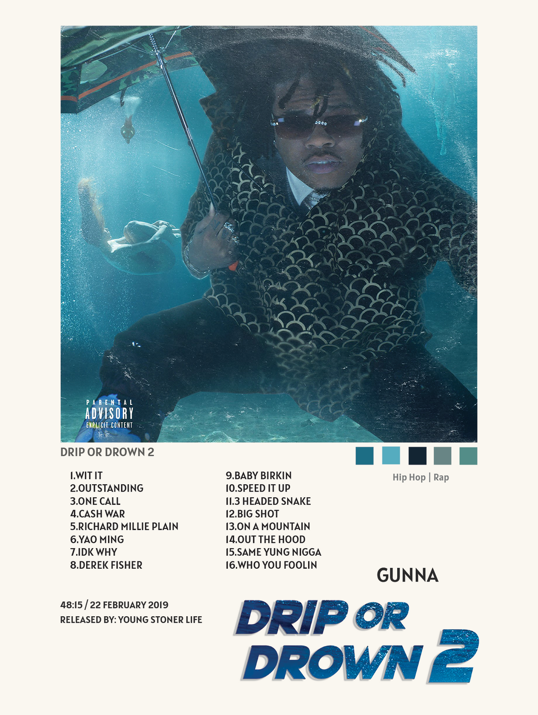 GUNNA - DRIP OR DROWN 2 – CulturedPrint